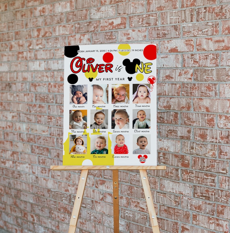 Mickey Mouse First Milestone Poster | Happiest Birthday on Earth ...