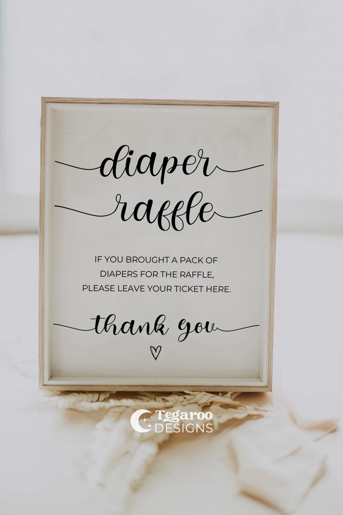 Simple Clean Modern Minimalist Diaper Raffle Sign Diaper | Etsy