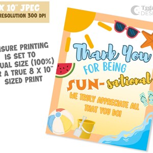 Summer Beach Party Employee Teacher Appreciation Sign | Sun Sunsational ...