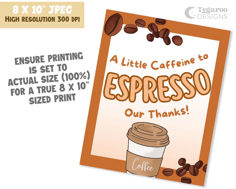 Espresso Coffee Bar Sign Employee Teacher Appreciation Sign - Etsy