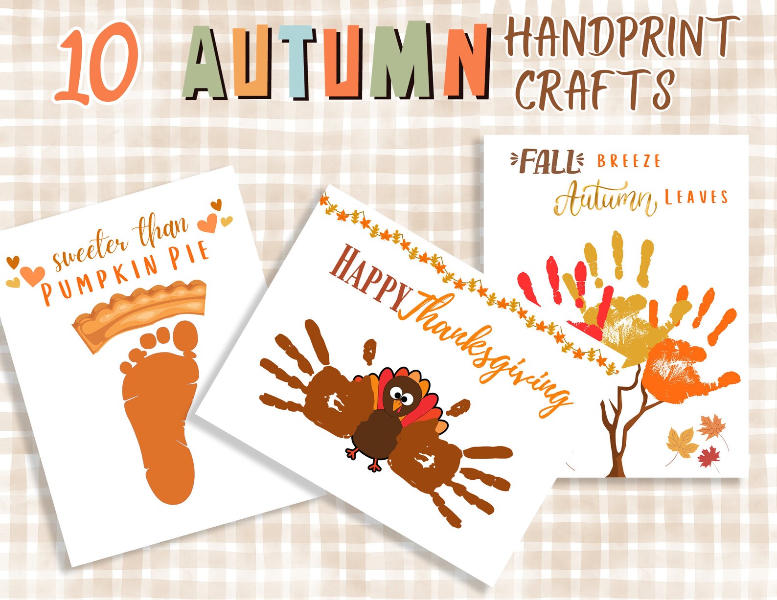 Fall Autumn Handprint and Footprint Craft Activity Bundle | Printables ...