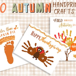 Fall Autumn Handprint and Footprint Craft Activity Bundle Printables ...