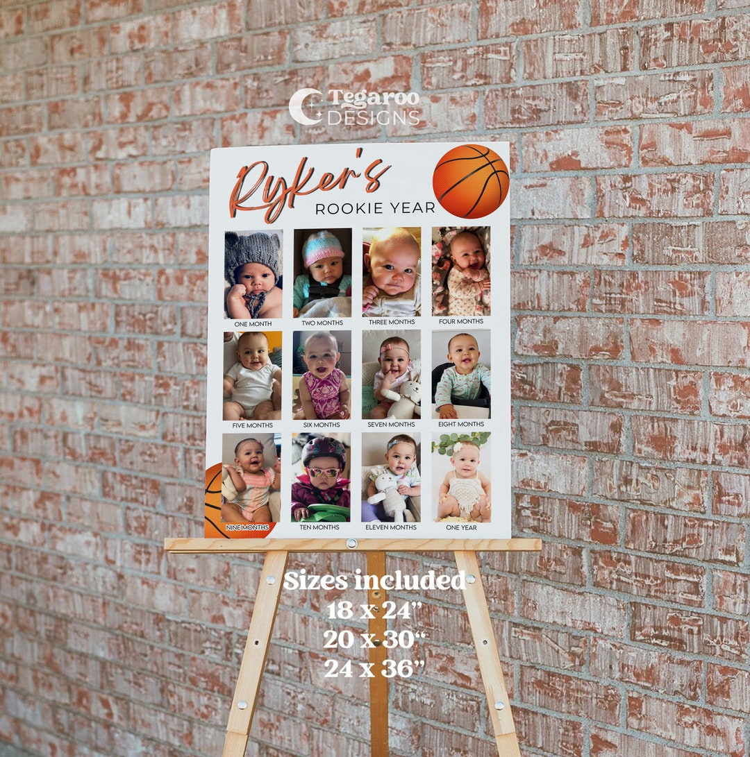 Basketball Rookie of the Year Baby's First Year Photo Collage | 1st ...