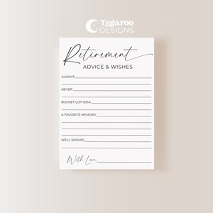 Retirement Advice and Wishes Party Game | Retirement Activity | Fun ...