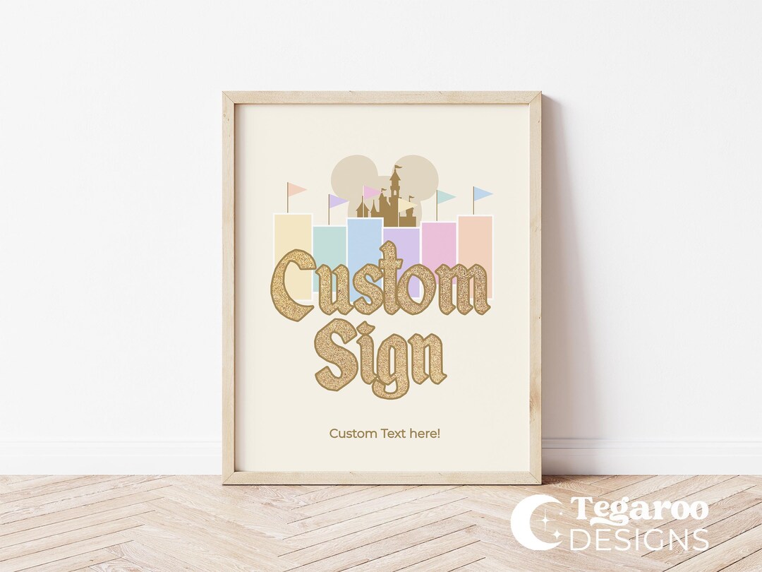 Disneyland Pastel Rainbow Custom Sign, Baby Shower Sign, Birthday Sign ...