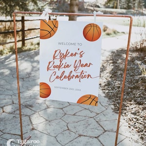Basketball Party Welcome Sign | Basketball Rookie Year | 1st Birthday ...