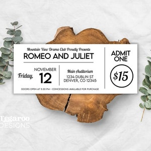 Editable Event Ticket Template | School Event Ticket | Church Event ...