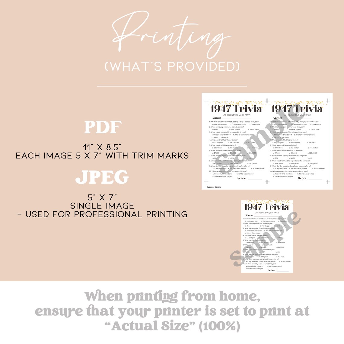 1957 Trivia 66th Birthday Trivia Game 66th Birthday - Etsy