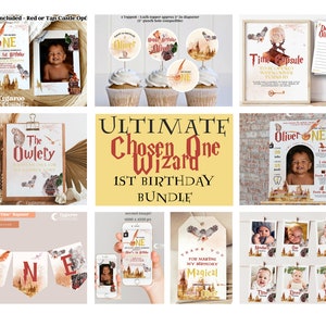 Wizard Chosen One First Year Birthday Photo Milestone Poster | 1st ...
