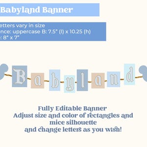 EDITABLE Blue Disneyland Babyland Baby Shower, Birthday Banner, Digital ...