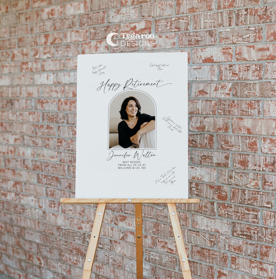 Retirement Signature Guest Book Poster | Retirement Party Gift ...
