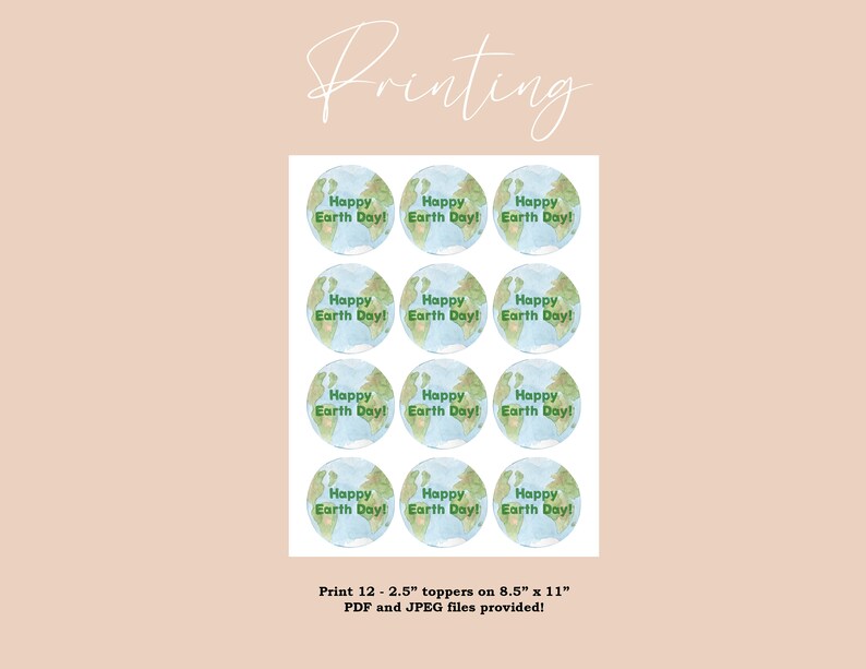 Printable Earth Day Cupcake Topper | Nature Lover | Recycle | Mother ...