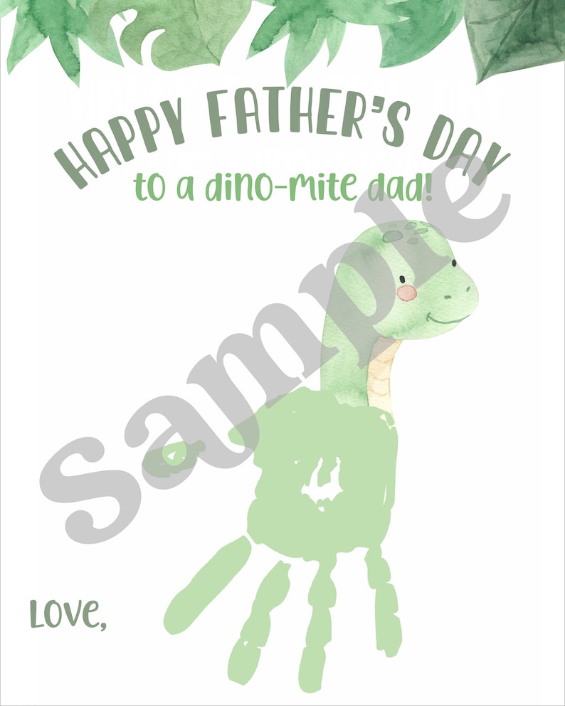 Dinosaur Father's Day Gift Present | Dino-mite Dinomite Dad Hand Print ...