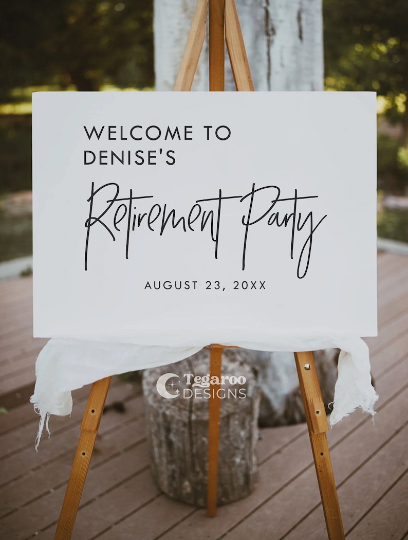 Retirement Party Welcome Sign Simple Modern Minimalist - Etsy