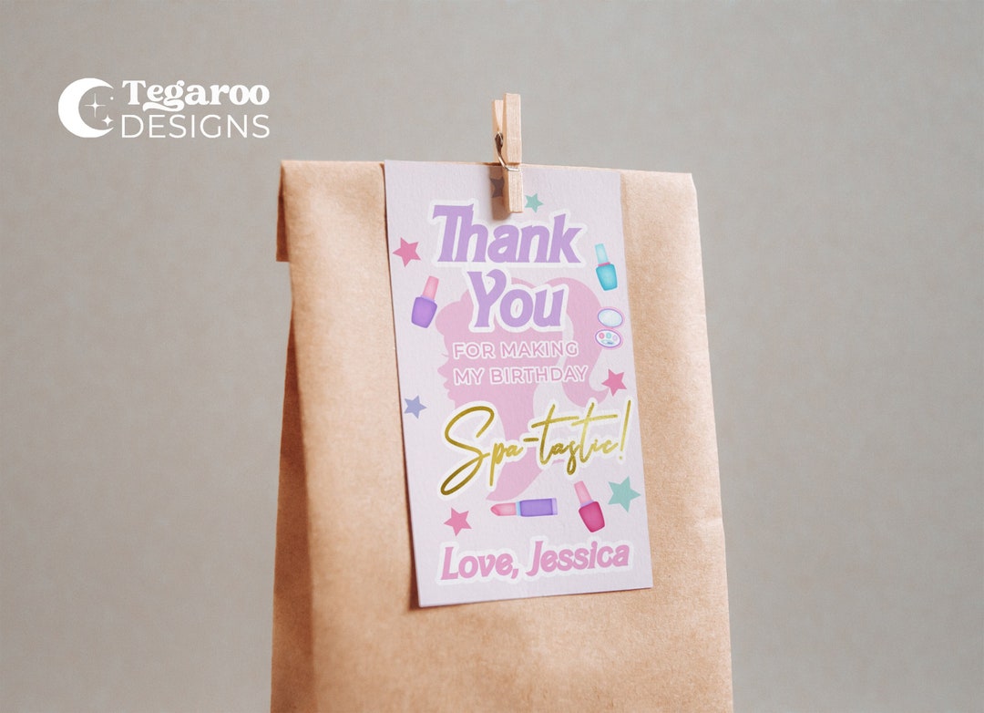 Dolly Doll Spa Birthday Favor Tag | Spa Day Pamper | Come on Girly Let ...