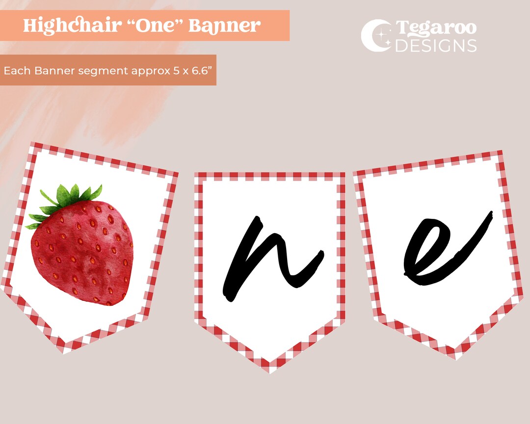 Strawberry High Chair Banner Berry First Birthday |1st Berries Garland ...