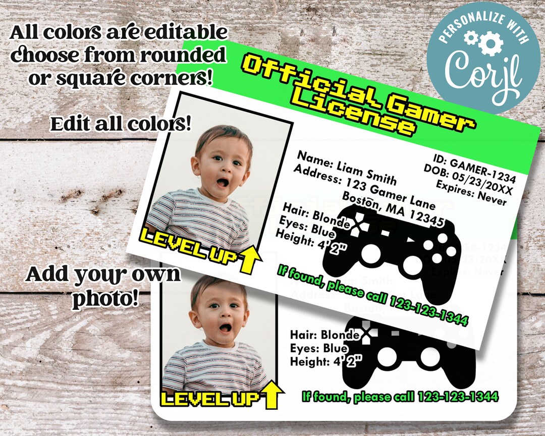 Personalized Gamer License | Level up License | Video Games Kids ...