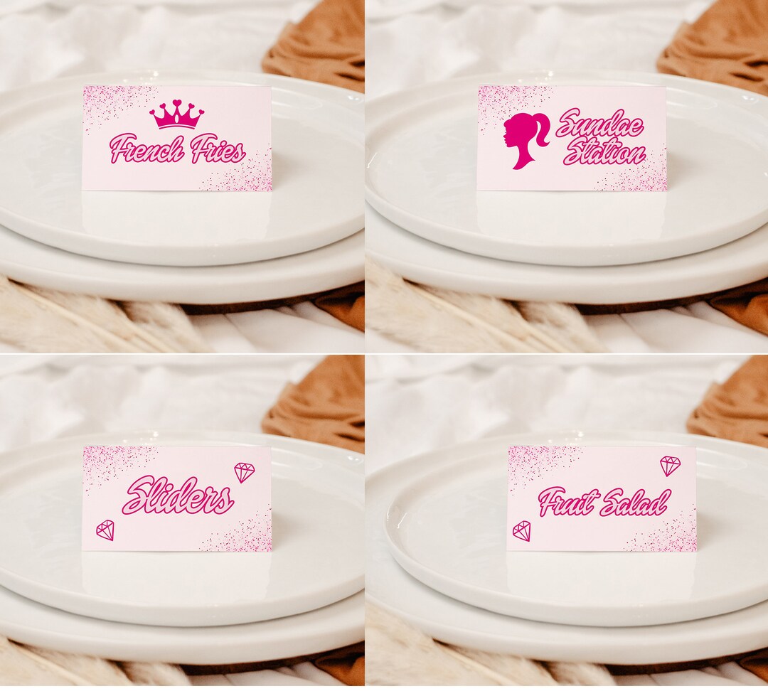 Dolly Doll Glitter Food Tents | Food Labels | Buffet Table | Come on ...