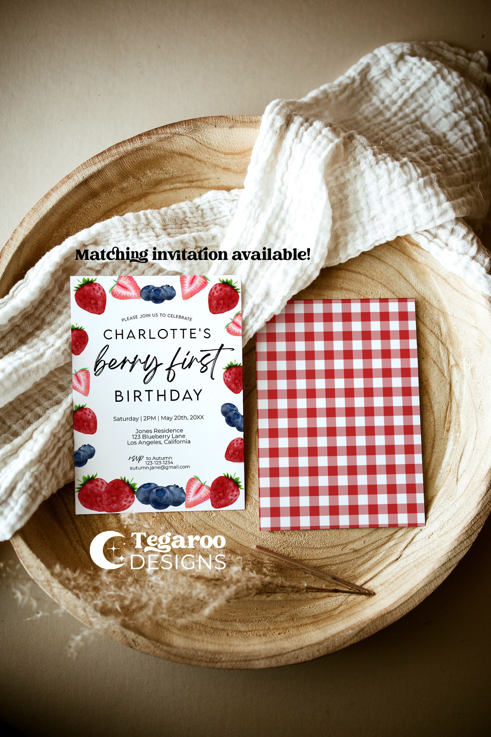 Editable Berry First Baby Welcome Sign Strawberry Blueberry - Etsy