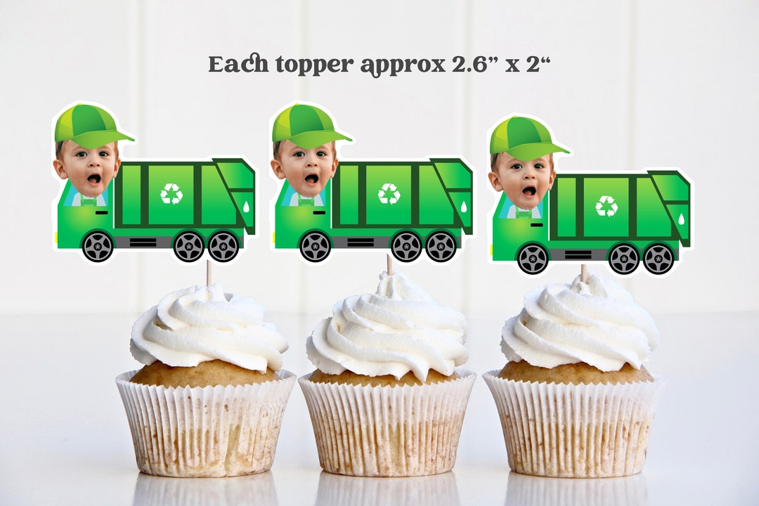 Garbage Truck Face Cupcake Topper | Custom Face Cupcake Toppers ...