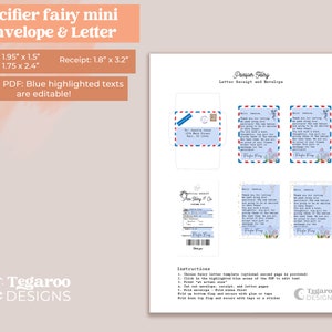 Pacifier Binky Fairy Miniature Letter, Receipt, Envelope | Boy or Girl ...