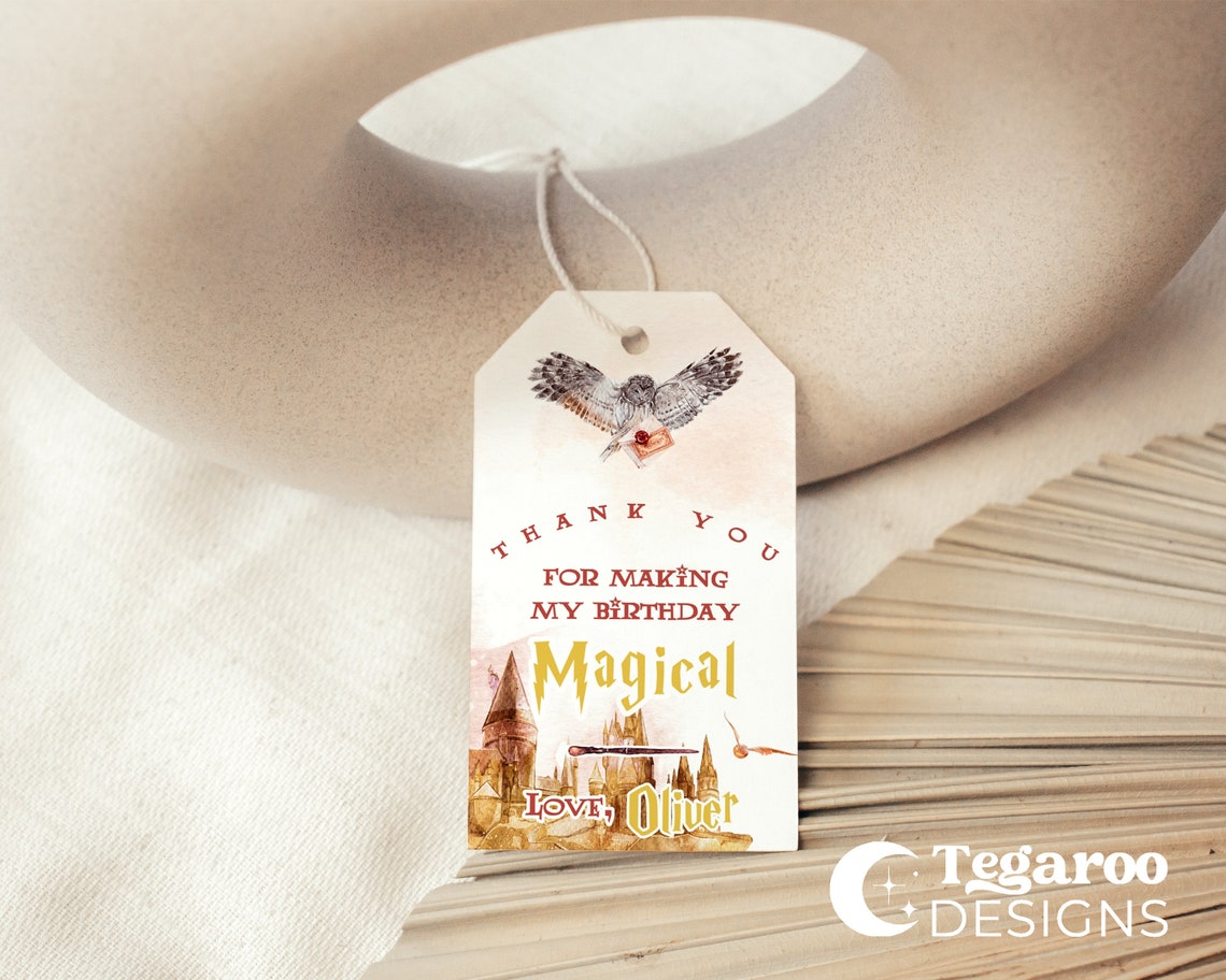 Wizard Favor Tags | Thank You Favor | Chosen One First Year Birthday ...