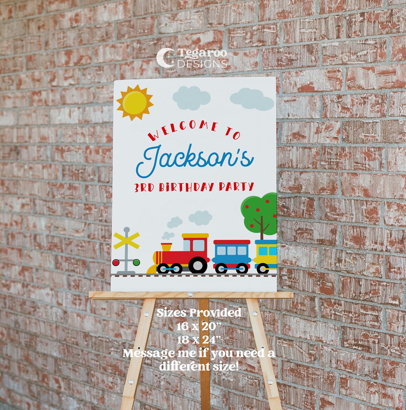 Train Birthday Party Welcome Sign Train Party Sign Modern - Etsy
