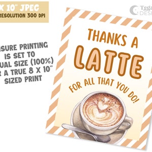 Latte Coffee Bar Sign Employee Teacher Appreciation Sign | Caffeine ...