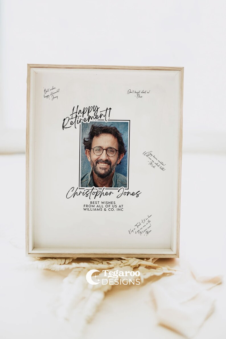 Retirement Guest Book Signature Poster | Modern Minimalist Retirement ...