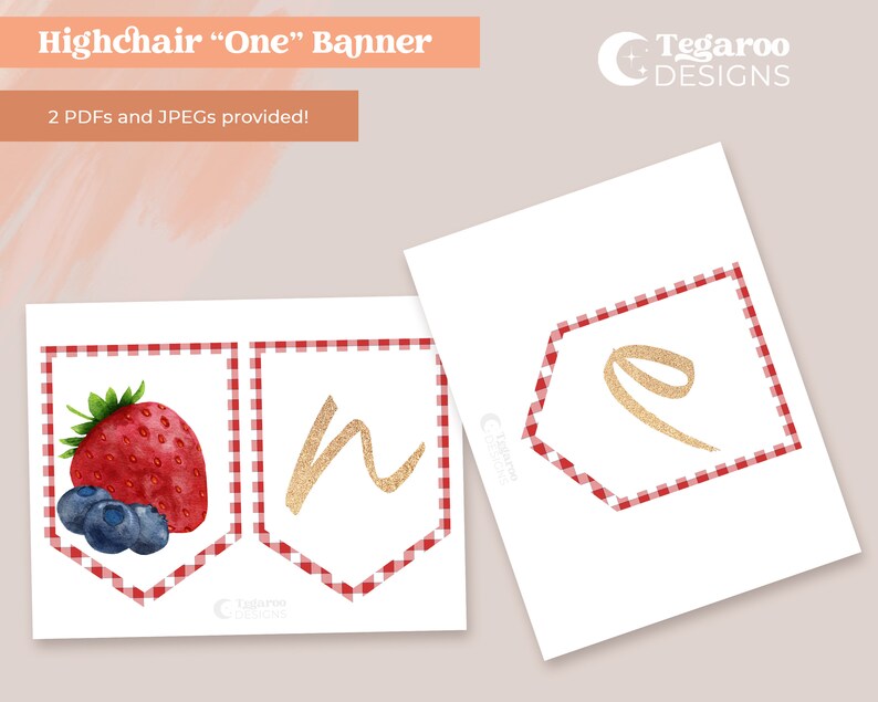 Gold Glitter Strawberry Blueberry High Chair Banner Berry - Etsy