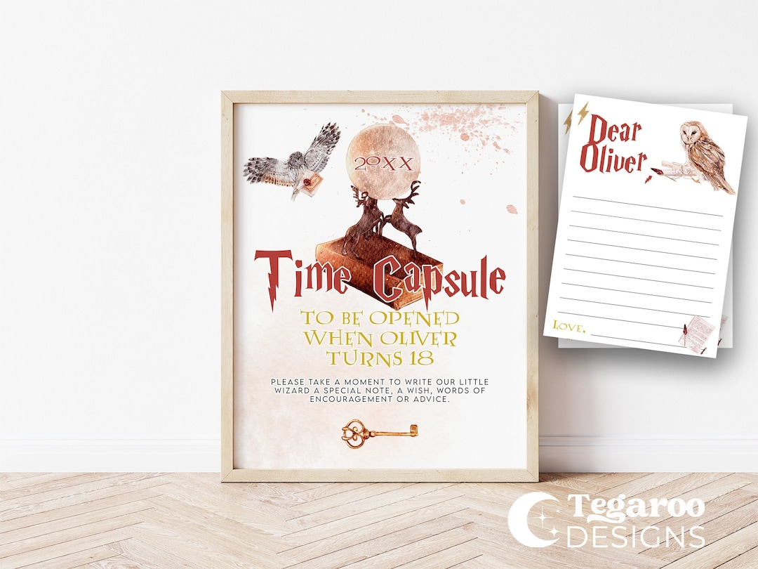 Wizard Time Capsule Sign | First Birthday Party Baby Shower | Guestbook ...