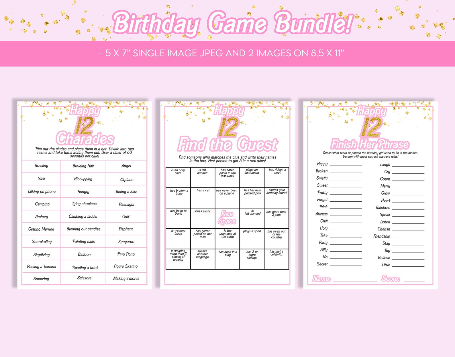 12th Birthday Games, 12th Birthday 12th Party Games, 12 Year Old ...