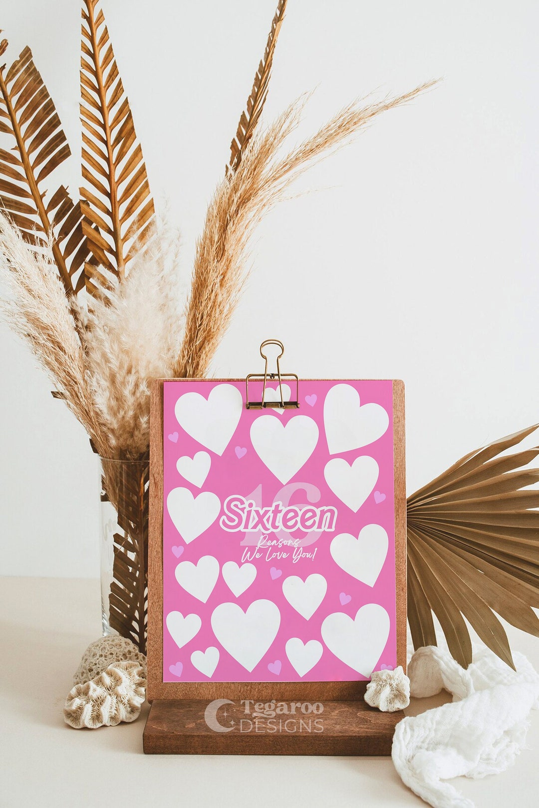 16 Reasons We Love You Sign Poster Things We Love 16th Birthday Party ...