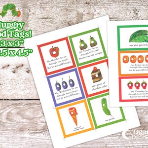 Hungry Caterpillar Story Food Tags | Food Labels | Birthday | Baby ...