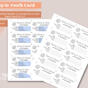 Stay in Touch Card | Play Date Card | Summer Camp | Keep in Touch Card ...