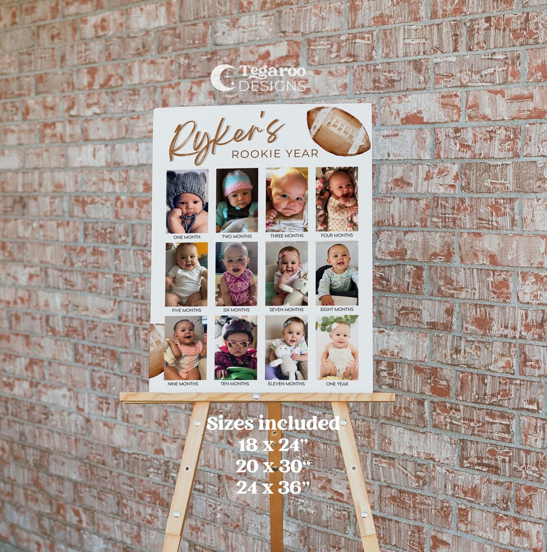 Football Rookie of the Year Baby's First Year Photo Collage | 1st ...