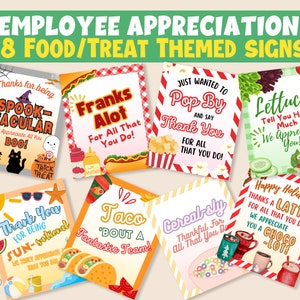 Breakfast Food Drink Sign Bundle | Employee, Teacher Appreciation ...