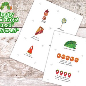 Hungry Caterpillar Story Food Tags | Food Labels | Birthday | Baby ...