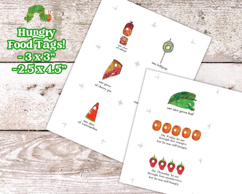 Hungry Caterpillar Story Food Tags | Food Labels | Birthday | Baby ...