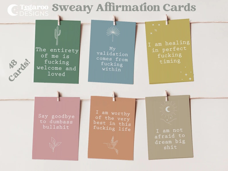 Boho Sweary Affirmation Cards | Badass Women Affirmations | Motivation ...