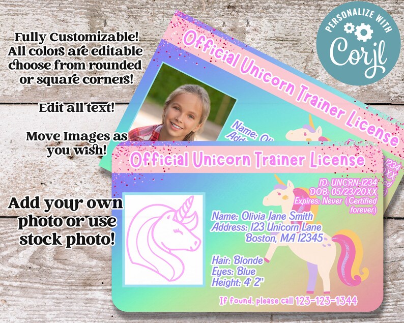 Personalized Princess License | Drivers License | Kids License | Child ...