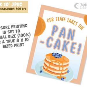 Pancake Breakfast Signs | Staff Takes the Pancake | Breakfast Foods ...
