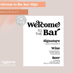 Welcome to the Bar Sign | Wedding Signage | Drink Sign | Open Bar Sign ...
