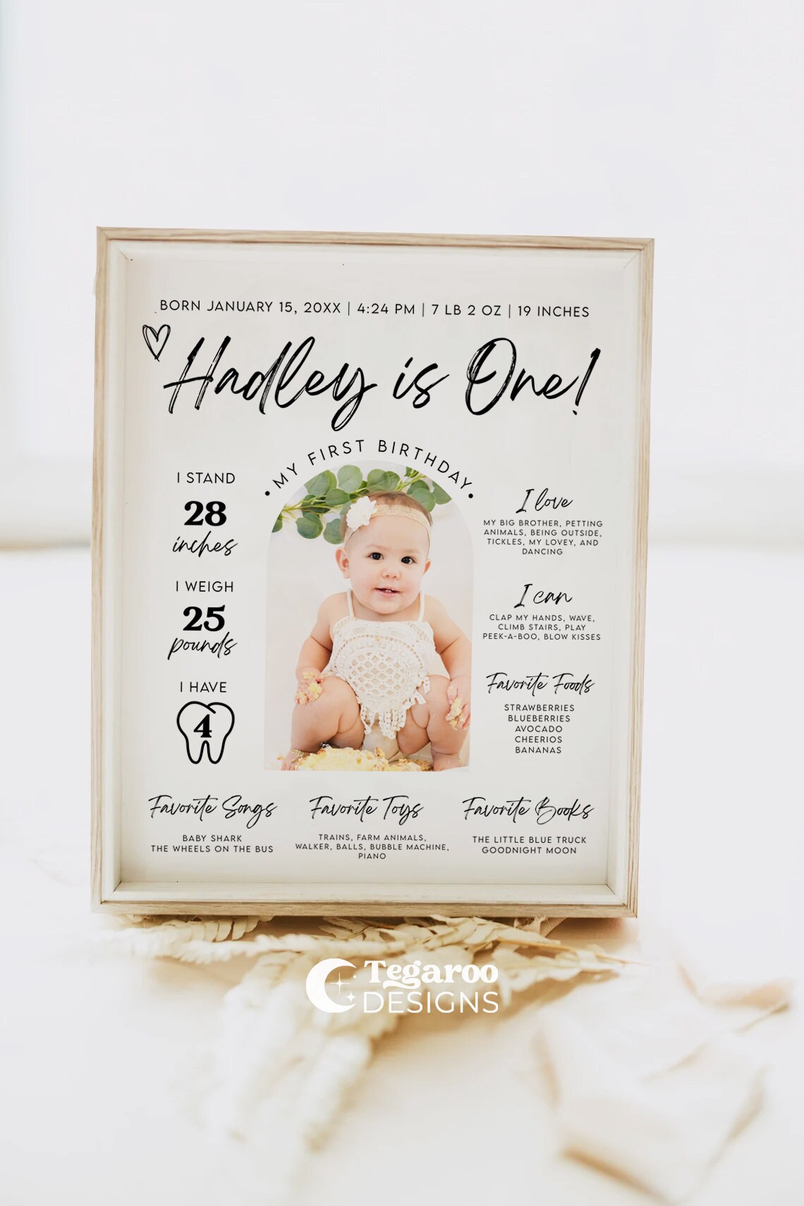 Baby's First Year Milestone Board Template | Fully Editable | 1st ...