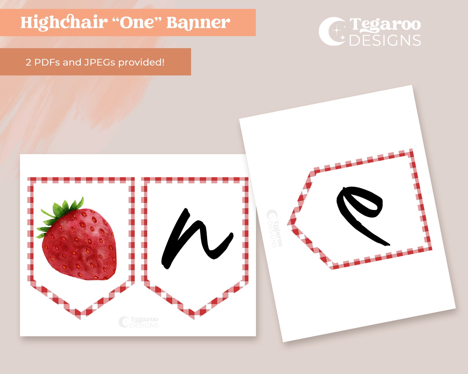 Strawberry High Chair Banner Berry First Birthday |1st Berries Garland ...