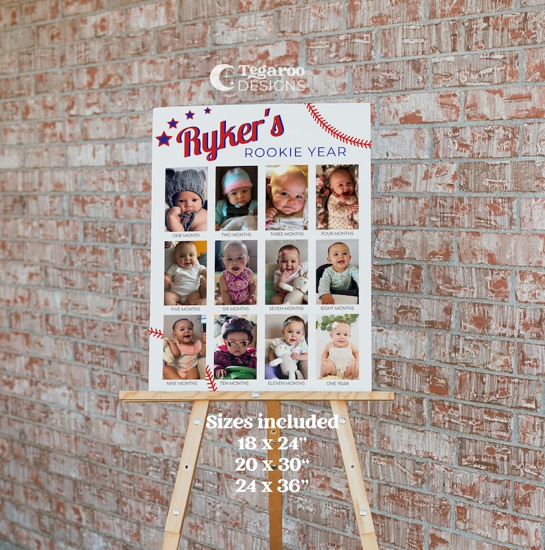 Baseball Rookie of the Year First Year Milestone Template - Etsy