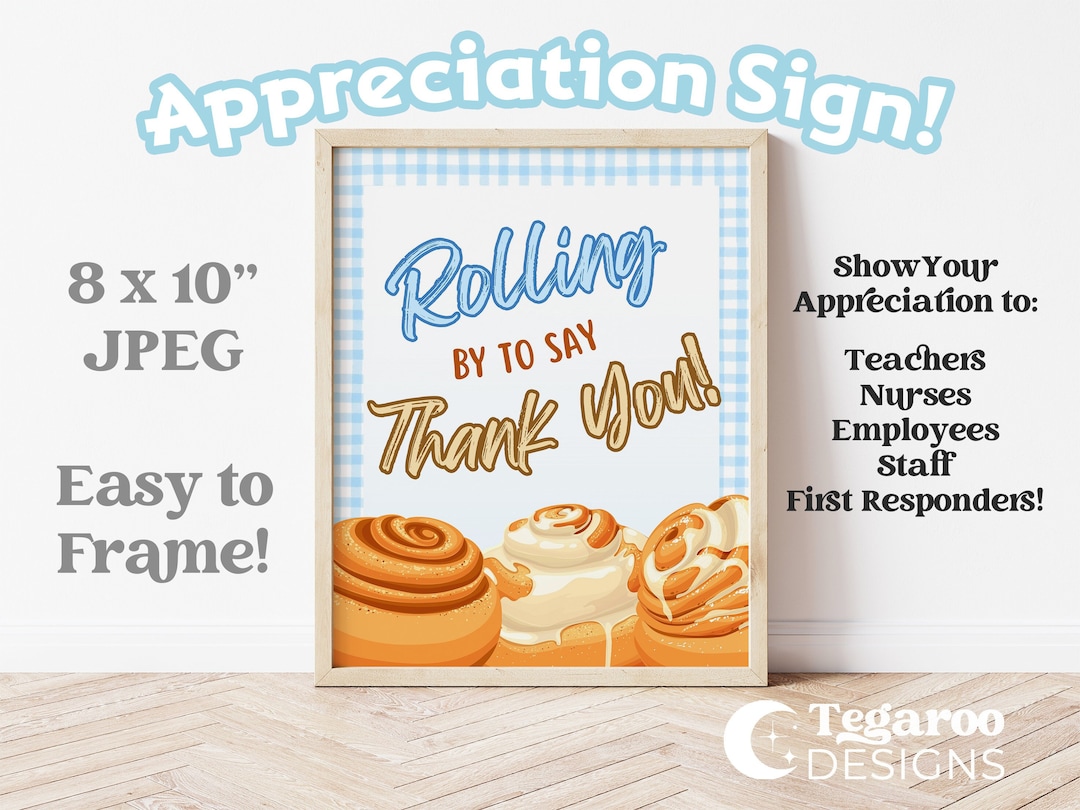 Cinnamon Roll Sign | Sweet Rolls | Rolling by Thank You | Appreciation ...
