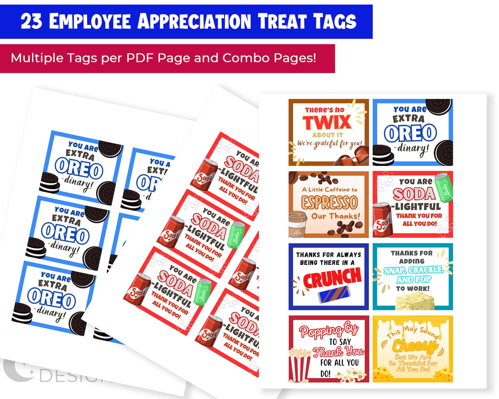 23 Teacher Employee Appreciation Tags Candy Bar Gift Tag Treat Tags ...
