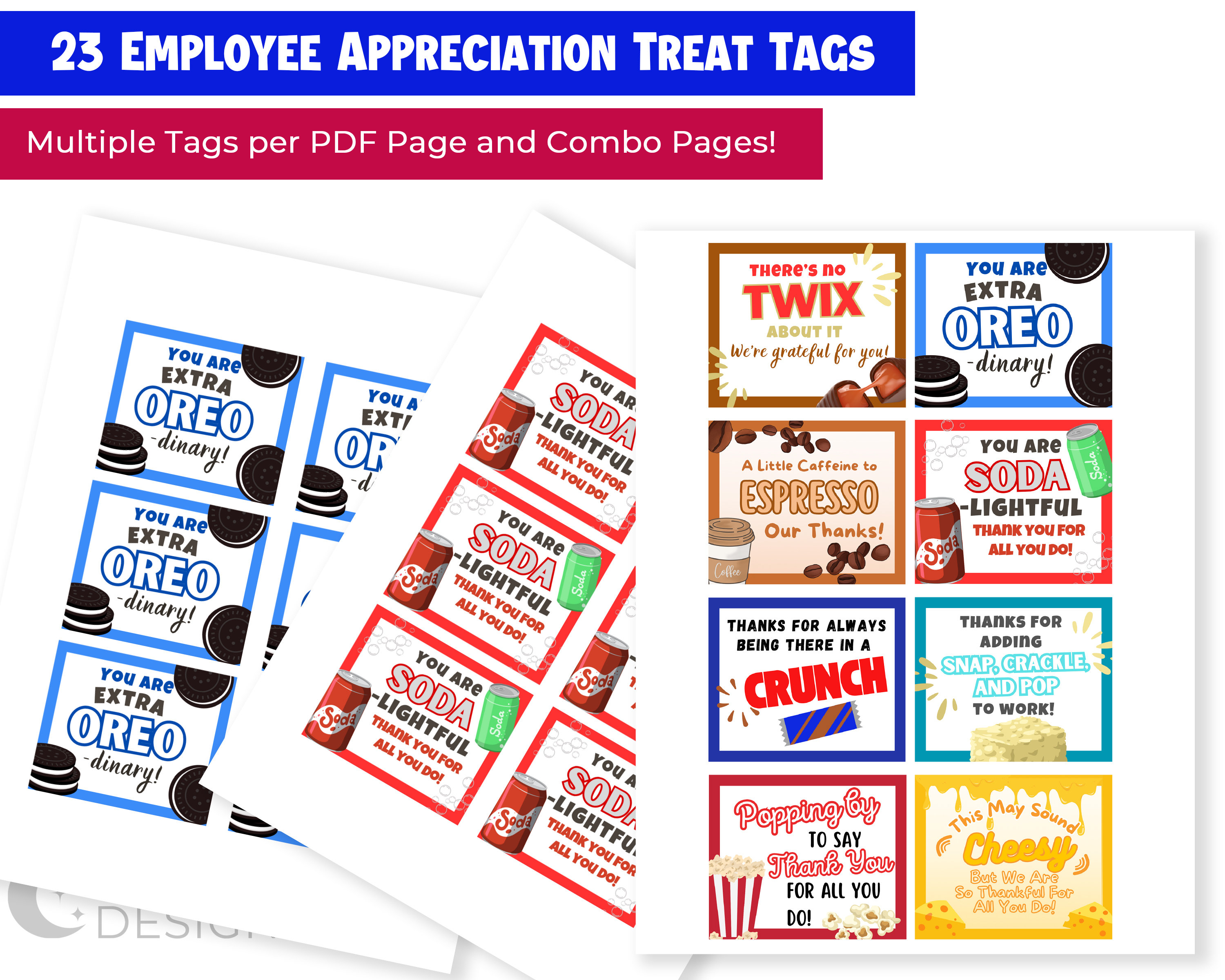 23 Teacher Employee Appreciation Tags | Candy Bar Gift Tag | Treat Tags ...