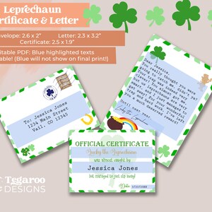 Customizable Leprechaun Letter and Leprechaun Trap Certificate | St ...